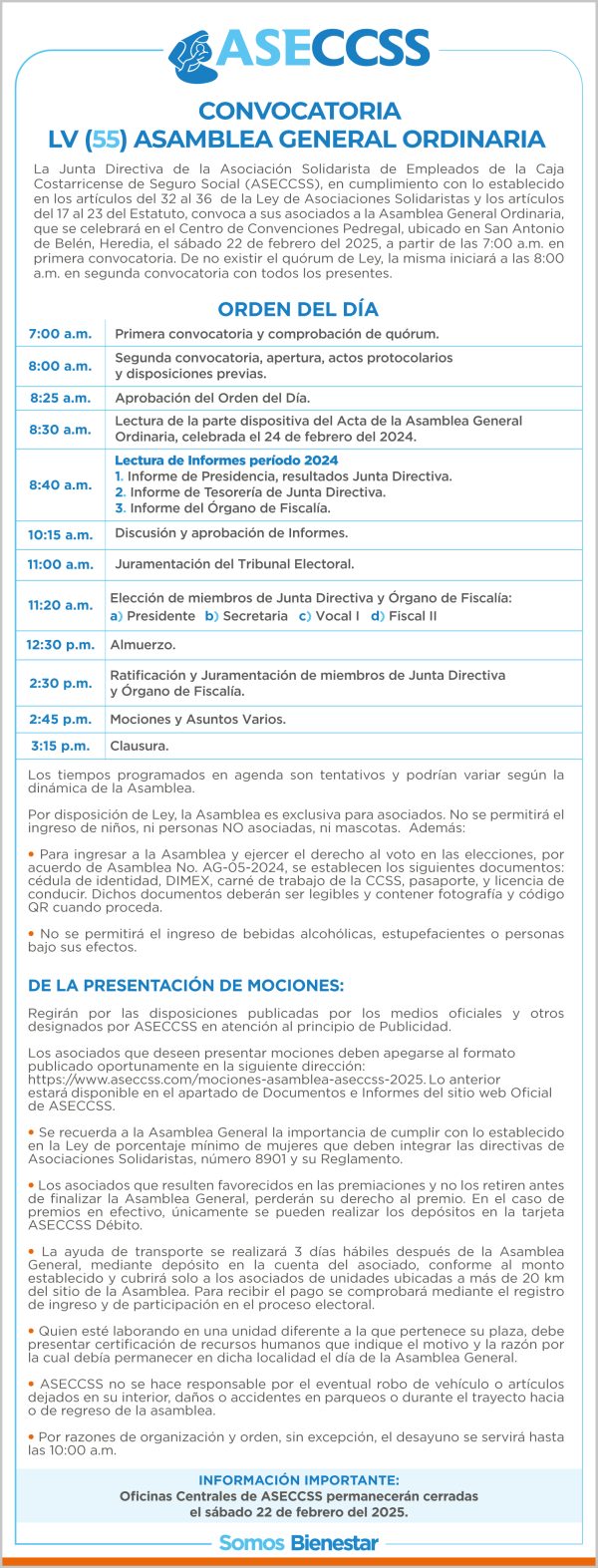 Mociones Asamblea General 2025 - ASECCSS